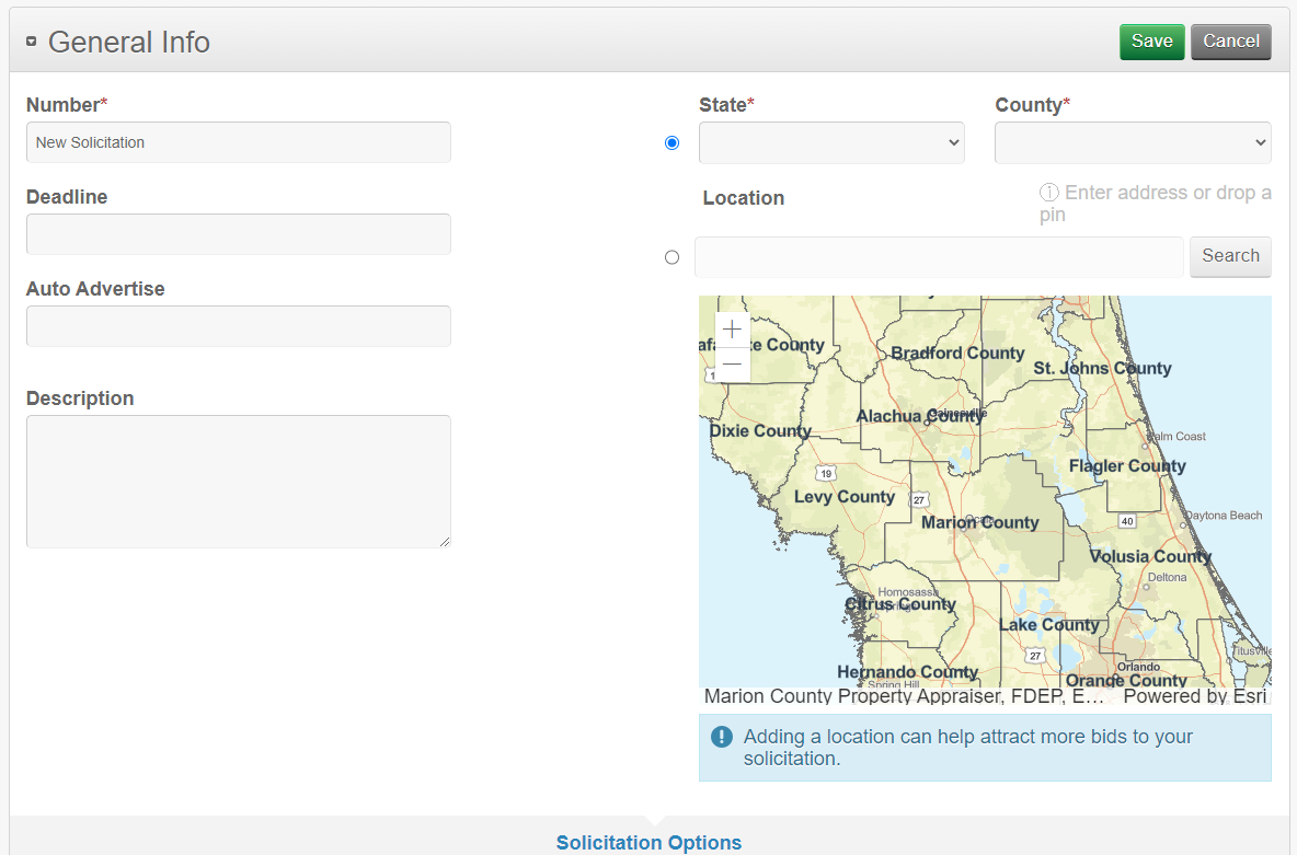 Bid Express® | Solicitations | Create a solicitation – Infotech