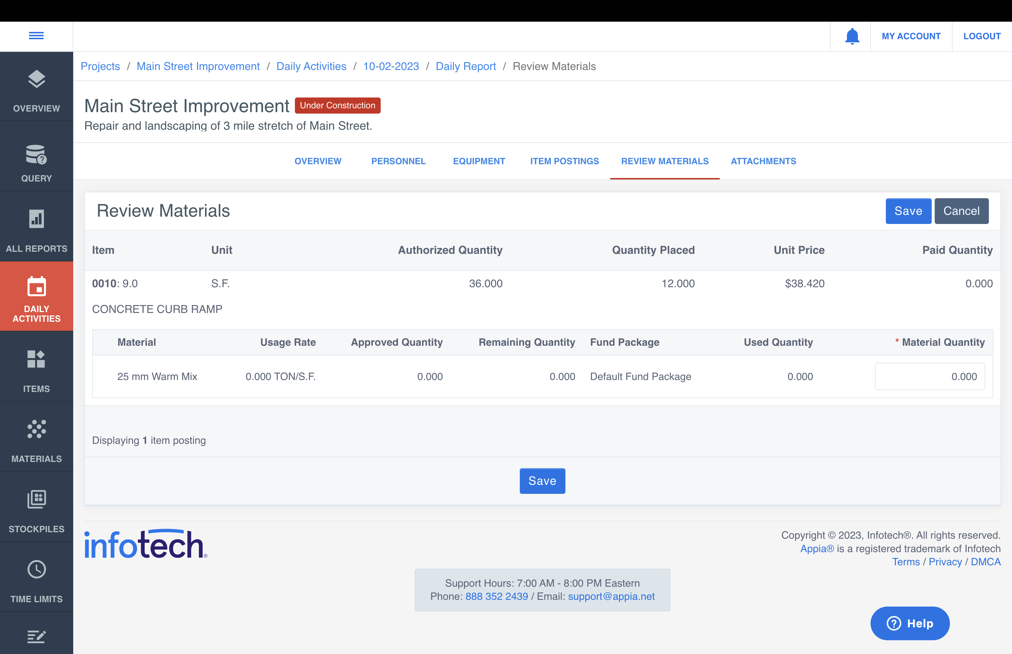 Appia® | Daily reports – Infotech