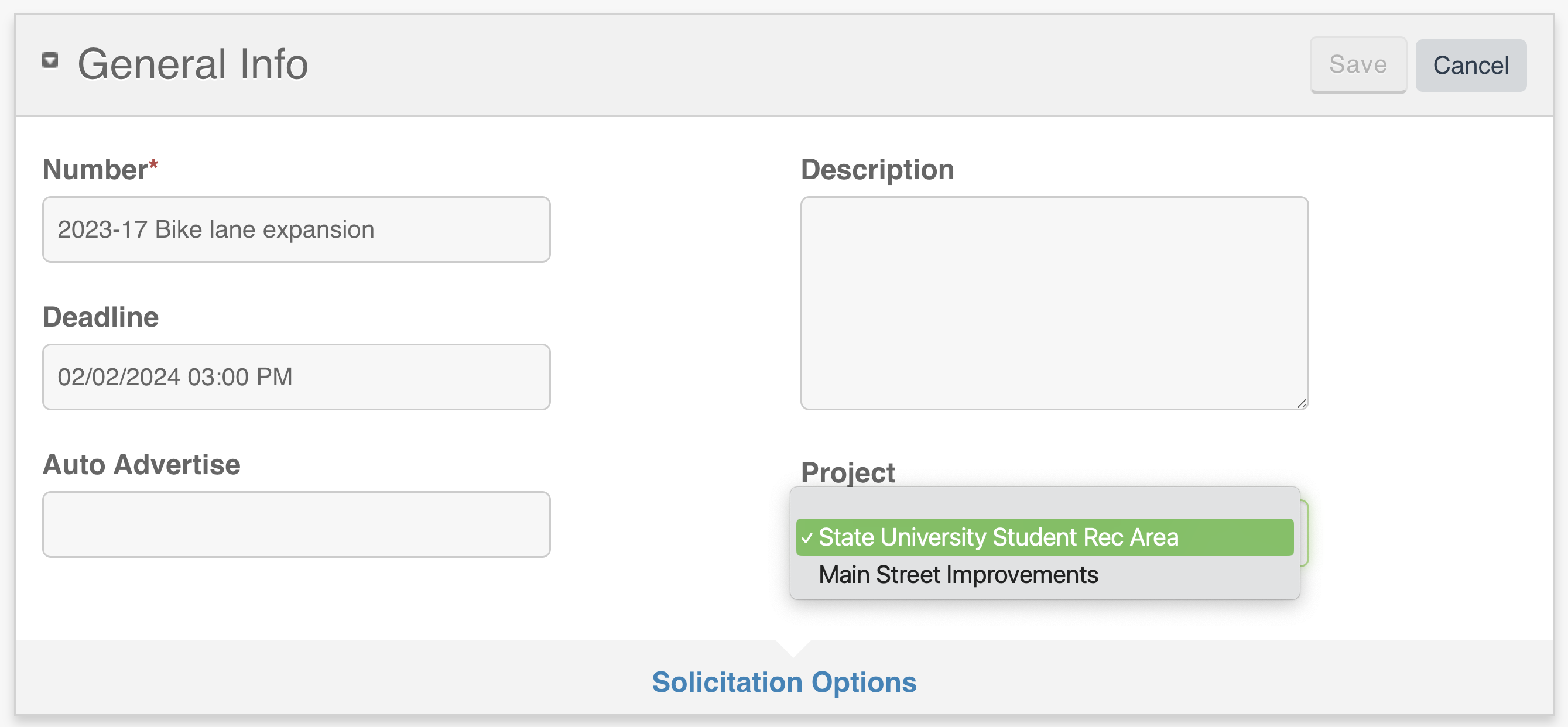 Bid Express® | Project groupings – Infotech