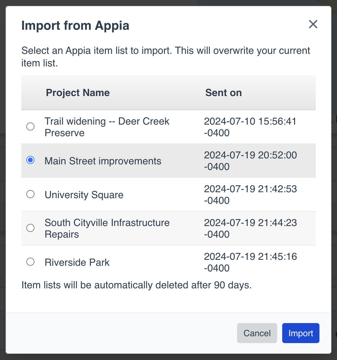 Appia® | Bid Express® integration – Infotech