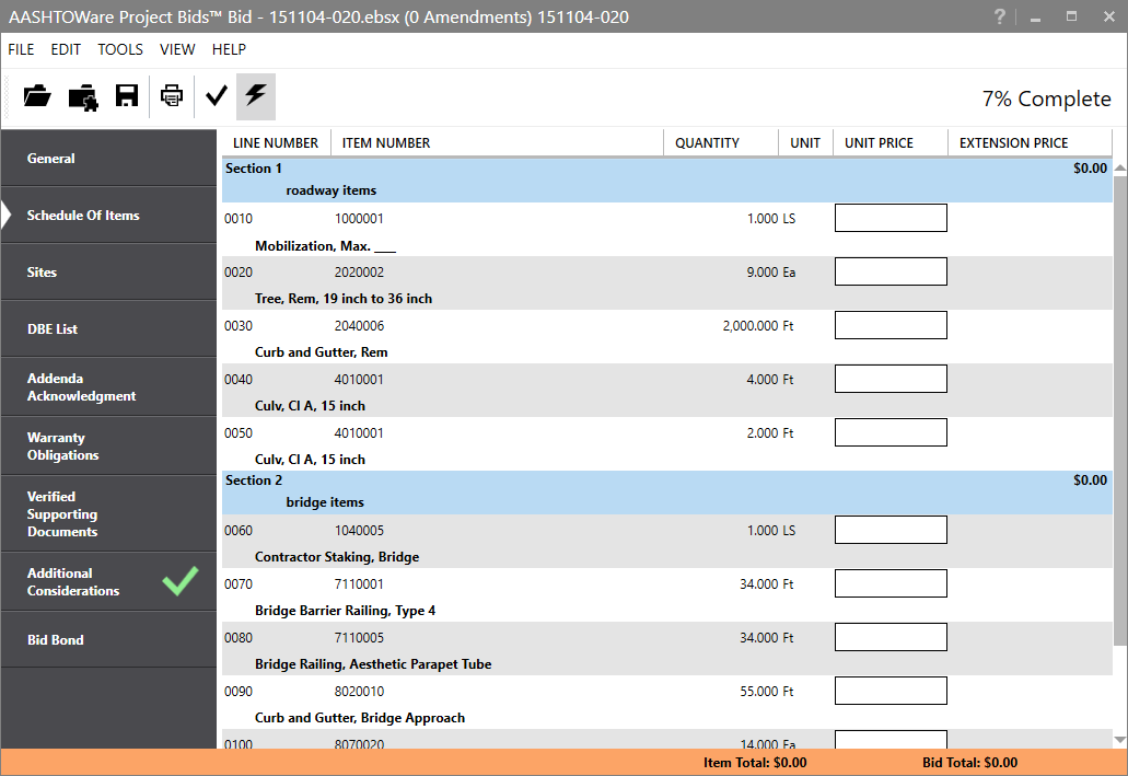 Bidx | AASHTOWare Project Bids™ Bid Component Best Practices – Infotech