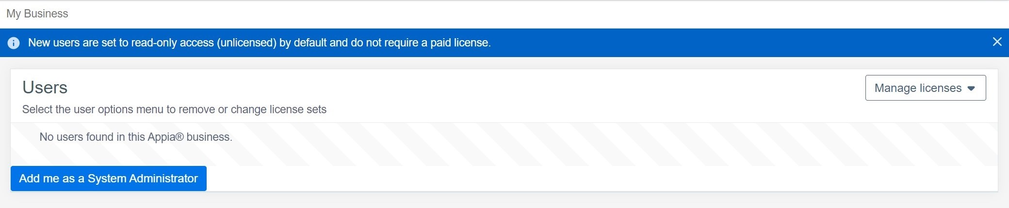 Appia® | User roles and permissions – Infotech