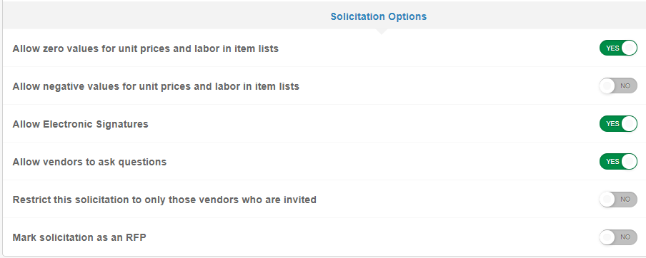 Bid Express® | Solicitations | Create a solicitation – Infotech