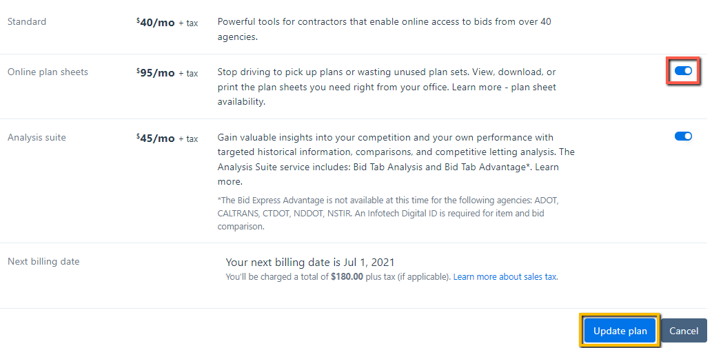 Bidx.com® account settings and services – Infotech